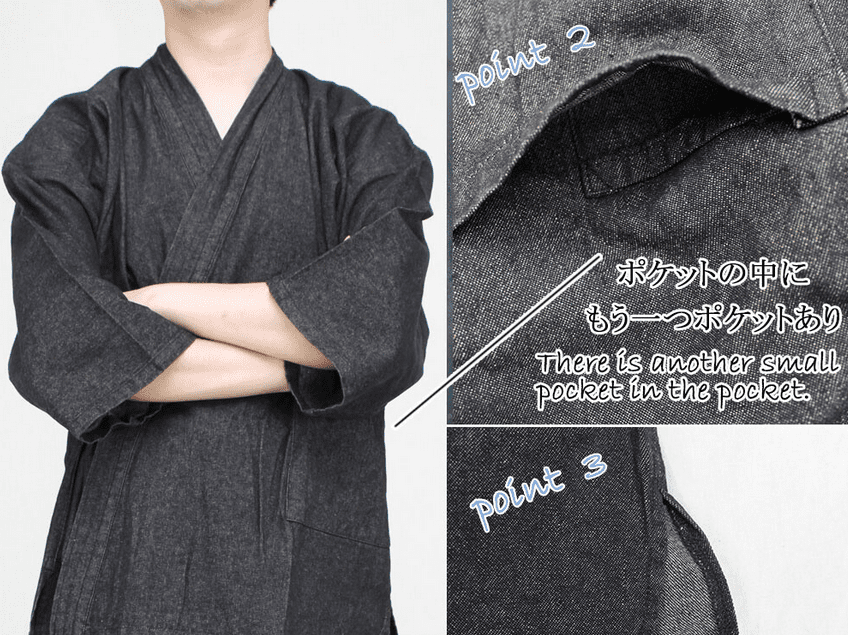 Samue Zen Denim Standard - Vêtement Traditionnel Japonais Zen