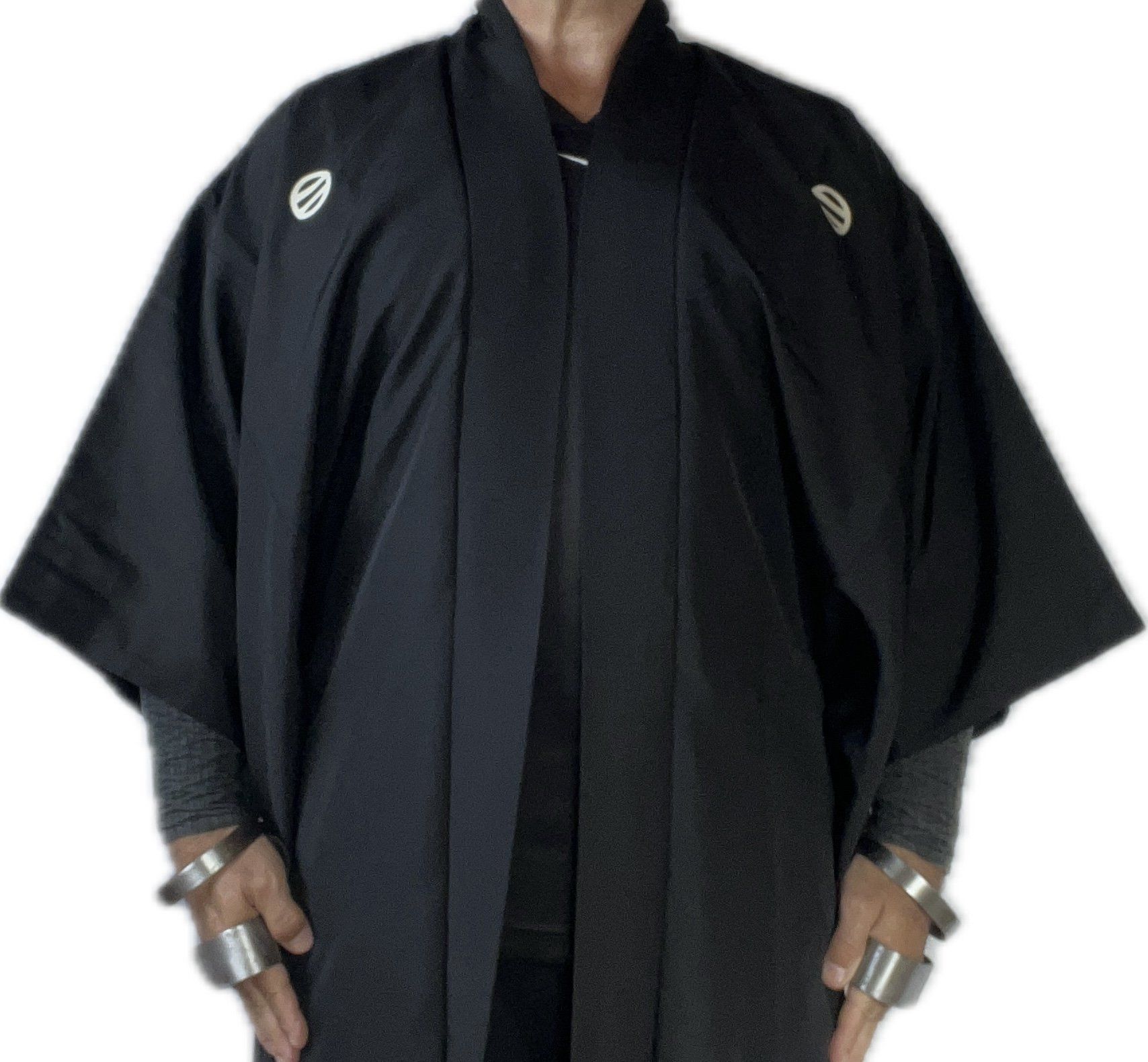 Haori japonais homme 5 kamon Futatsu Hiki Mon – Haura Art déco Shōwa